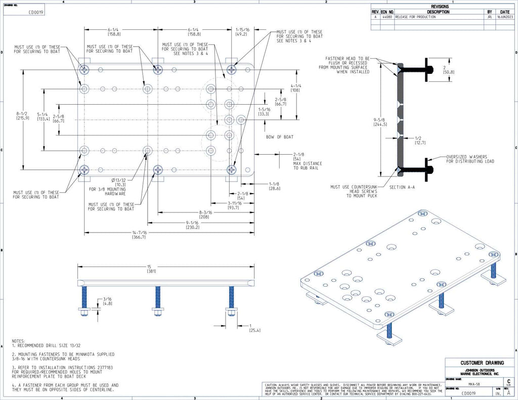 Minn Kota® Instinct, Ulterra & Terrova QUEST Boat Deck Reinforcement ...